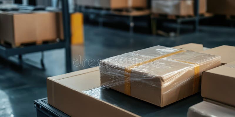 Packages Packed in Clean Boxes Awaiting Shipment Stock Image - Image of ...