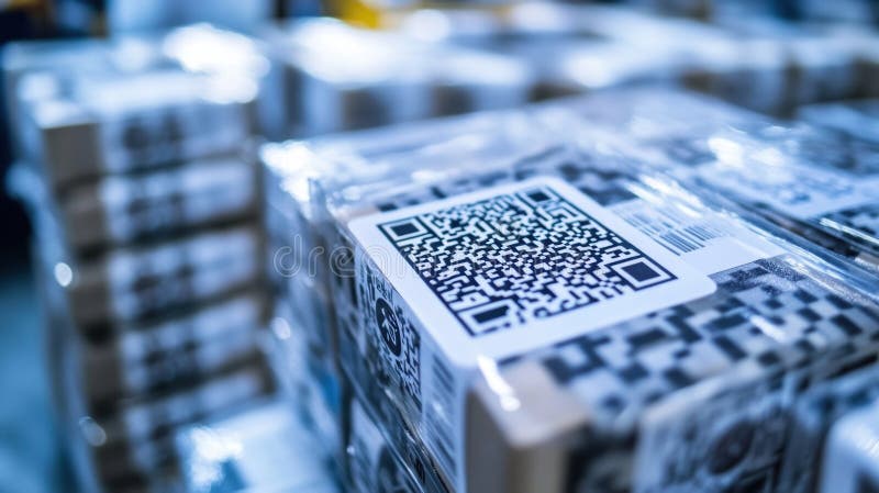 Packages with Qr Codes Waiting To Be Shipped in Warehouse Stock Photo ...