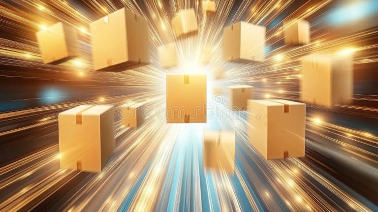 Packages are Rapidly Sorted in a Shipping Facility Using a High-speed ...