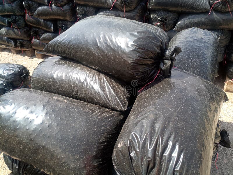 Packages with Rubble and Sand on Construction Site. Building Materials ...