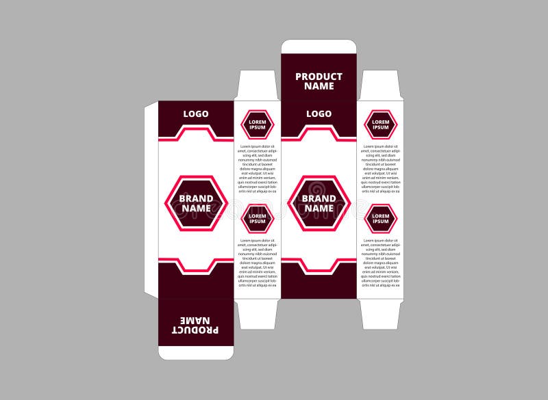 Packaging Design Template Product Pink with Logo Brand Name Product ...