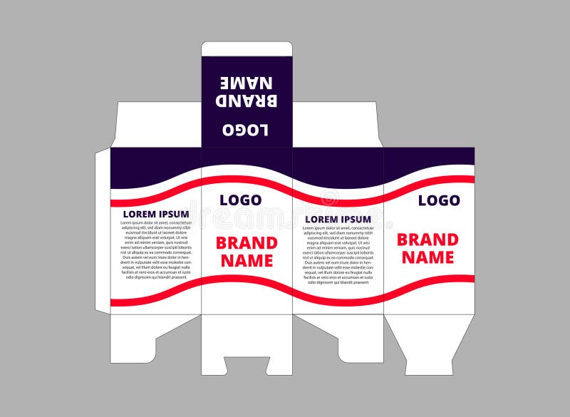 Packaging Template Design Product Purple and Pink with Logo Brand Name ...