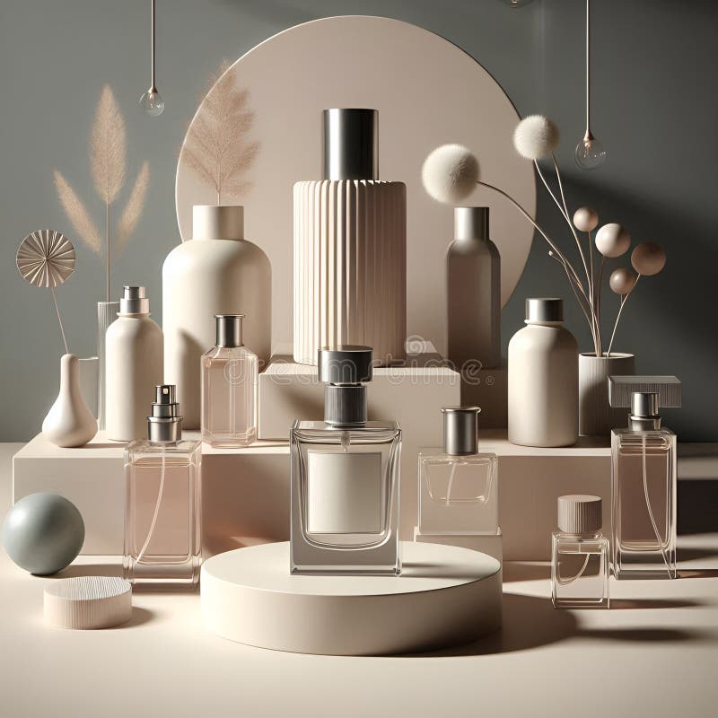 Packaging Bottles for Perfumes and Various Liquids Stock Illustration ...