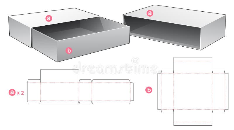 Packaging Box and 2 Cover Die Cut Template Stock Vector - Illustration ...