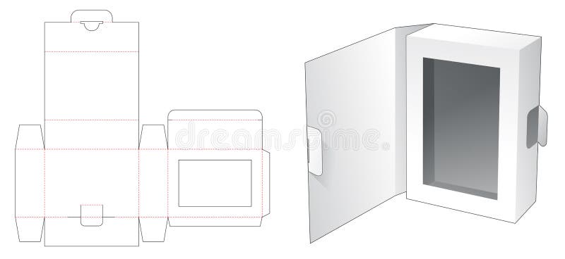 Packaging Box with Cover Flip Die Cut Template Stock Vector ...