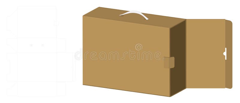 Packaging Box 3d Mockup with Dieline Template Stock Vector ...
