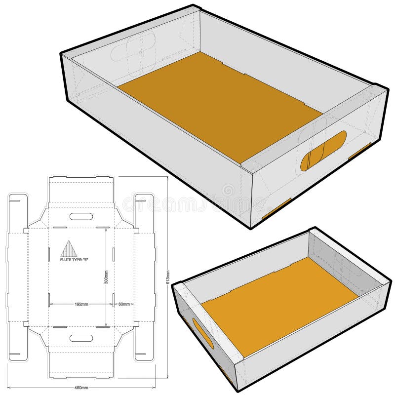 Packaging Box and Die-cut Pattern. Stock Vector - Illustration of food ...
