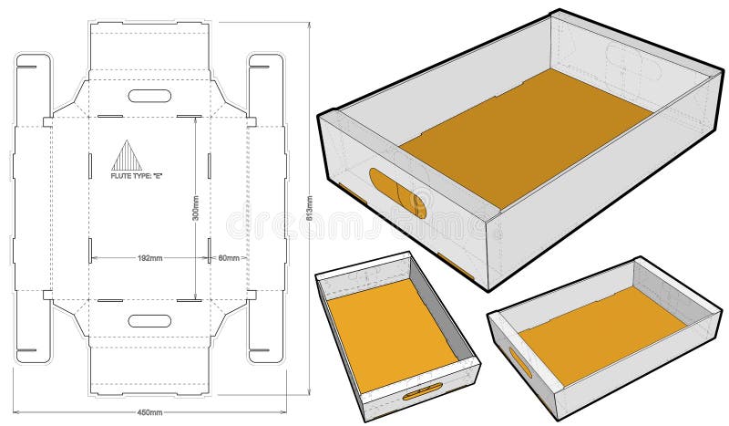 Packaging Box and Die-cut Pattern. Stock Vector - Illustration of ...