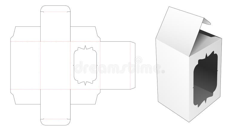 Packaging Box with Display Luxury Window Die Cut Template Stock Vector ...