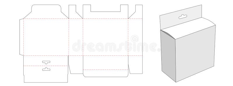 Packaging Box with Hang Hole Die Cut Template Design Stock Vector ...