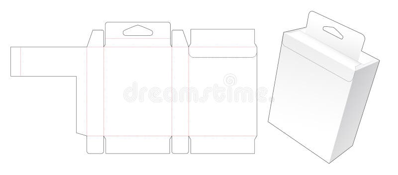 Packaging Box with Hanging Hole Die Cut Template Stock Vector ...