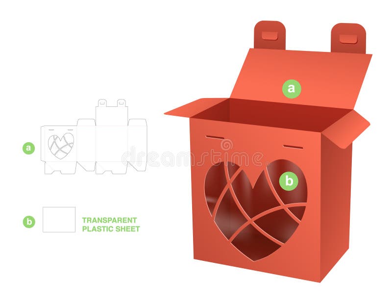 Heart Packaging Box Die Cut Template Stock Vector - Illustration of ...