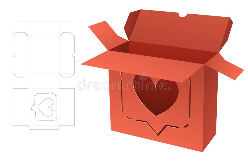 Heart Packaging Box Die Cut Template Stock Vector - Illustration of ...