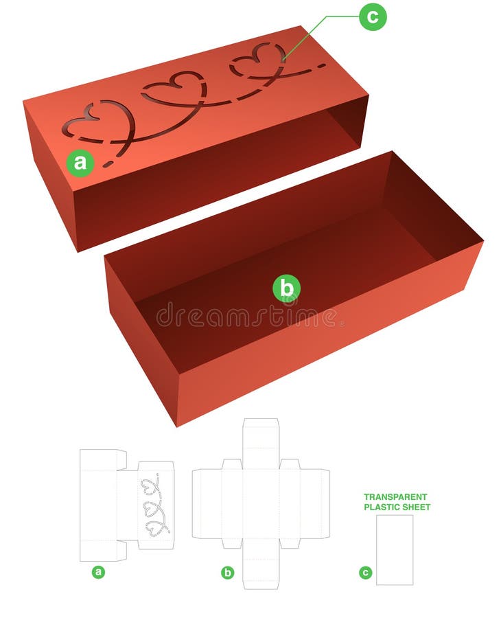 Heart Packaging Box Die Cut Template Stock Vector - Illustration of ...