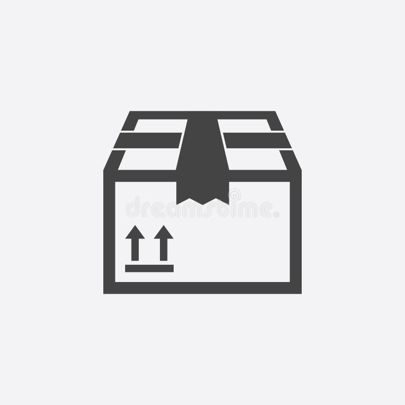 Packaging Box Icon with Arrow Symbol. Shipping Pack Simple Vector ...