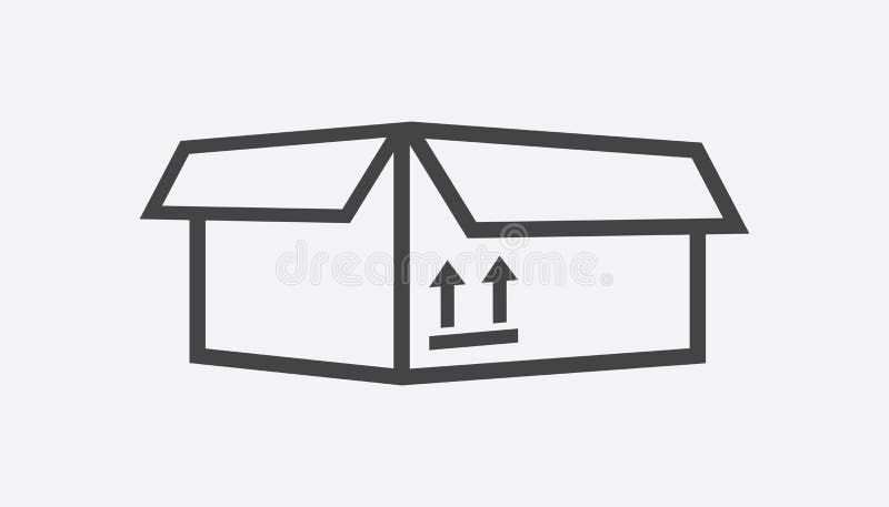 Packaging Box Icon with Arrow Symbol. Shipping Pack Simple Vector ...