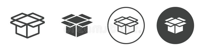 Packaging Box Icon Vector Logo Outline Stock Vector - Illustration of ...