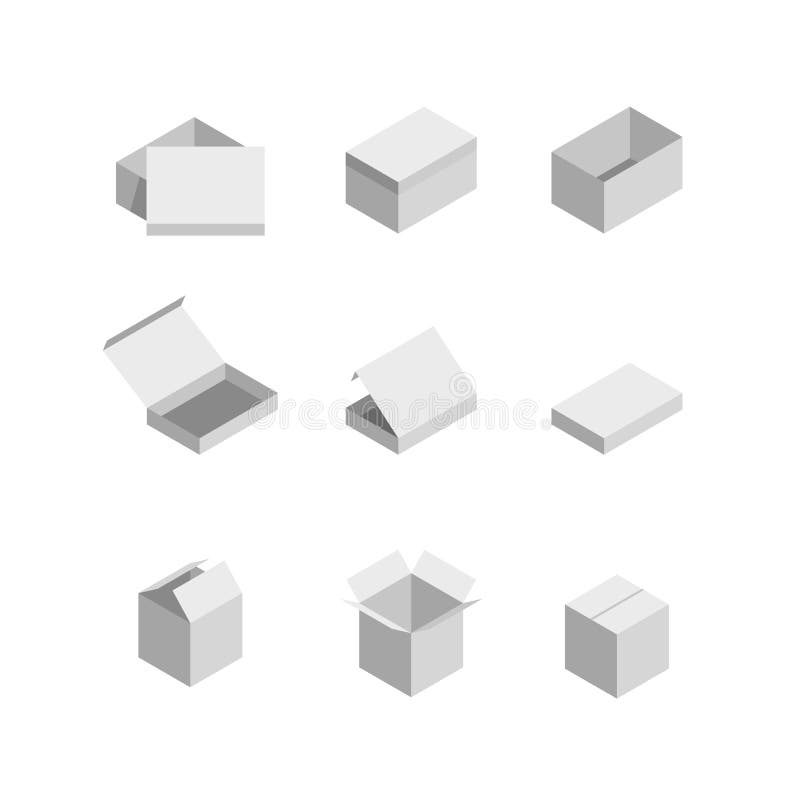 Packaging Box. Isometric Set Images Stock Vector - Illustration of ...