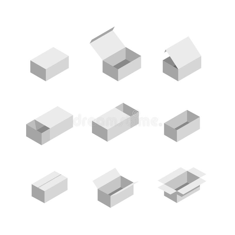 Packaging Box. Isometric Set Images Stock Vector - Illustration of ...
