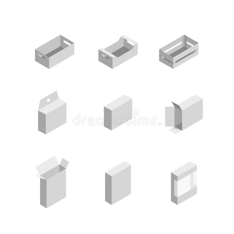 Packaging Box. Isometric Set Images Stock Vector - Illustration of ...