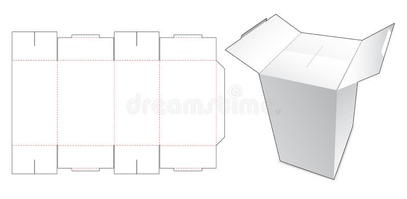 Middle Opening Triangular Box Die Cut Template Stock Vector ...