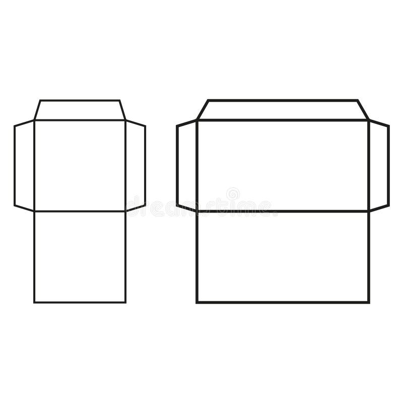 Packaging Box Outline. Folding Carton Shape. Empty Box Vector. Black ...