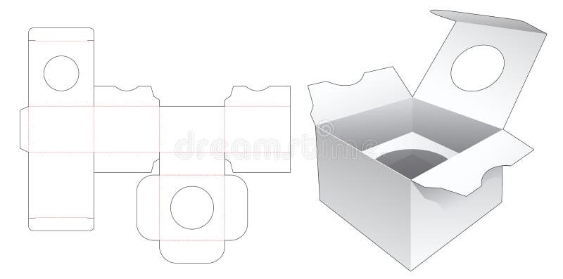 Circle Box Cut Template Stock Illustrations – 430 Circle Box Cut ...