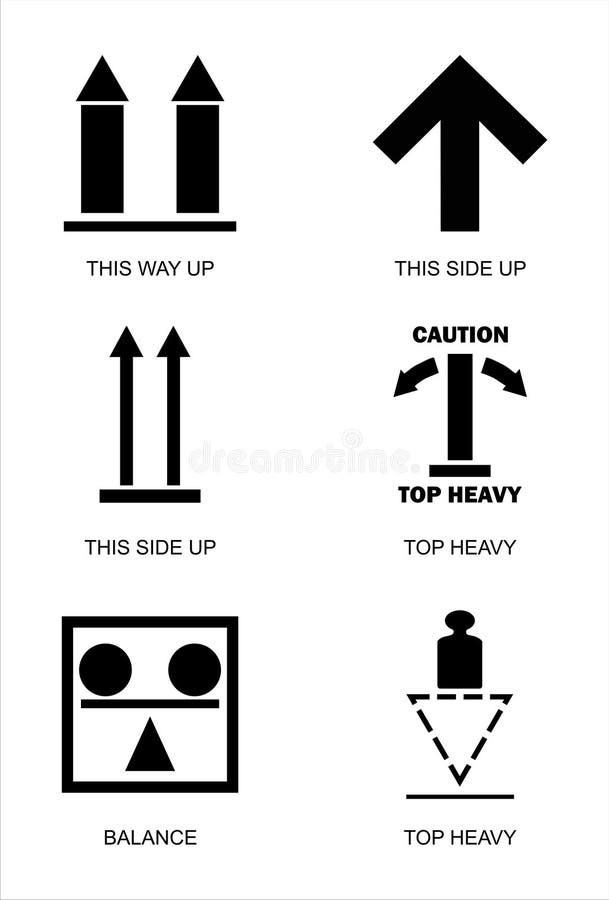 Packaging box symbols stock vector. Illustration of danger - 7241898