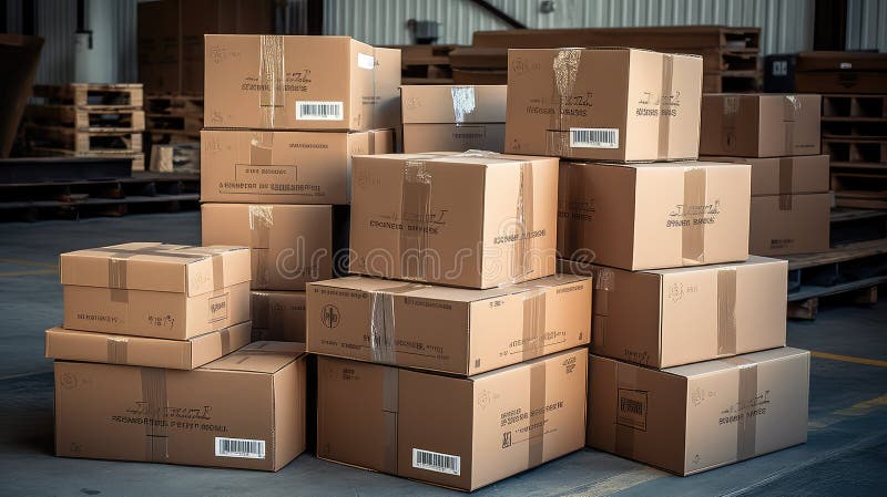 Packaging Boxes for Shipping Stock Illustration - Illustration of ...