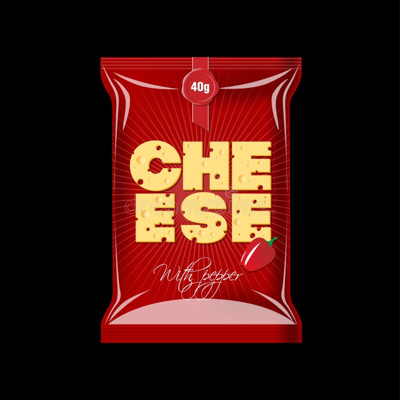 Packaging for Cheese. Beautiful Letters with a Cheese Texture on a Red ...
