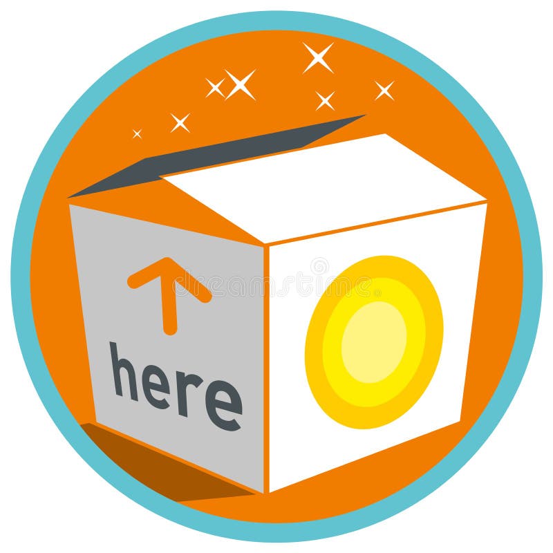 Packaging Delivery Symbol - Open Box Item Icon. Logo Identity Branding ...