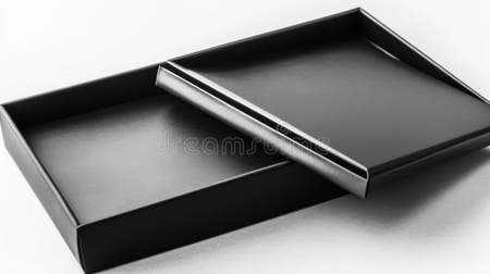 The Packaging Design Features a Black Rectangular Box Positioned on a ...