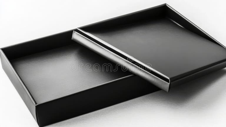 The Packaging Design Features a Black Rectangular Box Positioned on a ...
