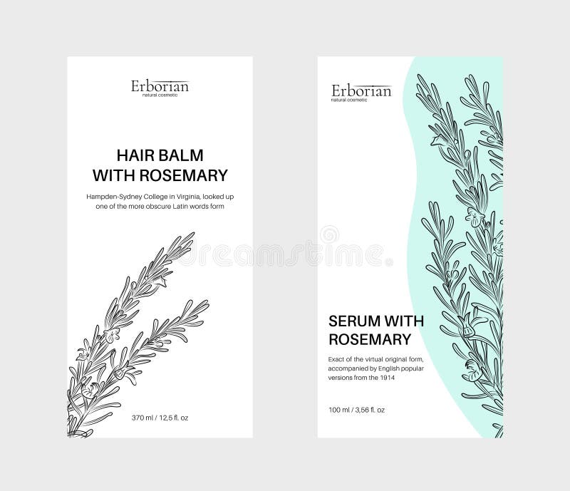 Packaging Design for Herbal Cosmetics. Hand Drawn Vector Illustration ...