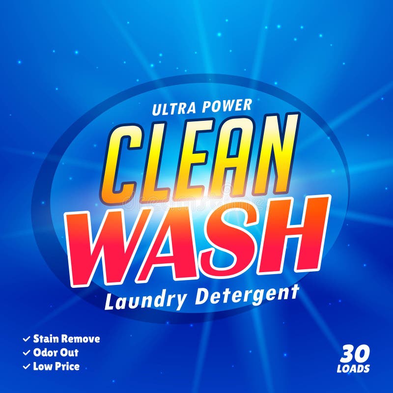 Packaging Template For Laundry Detergent Washing Powder Stock Vector ...