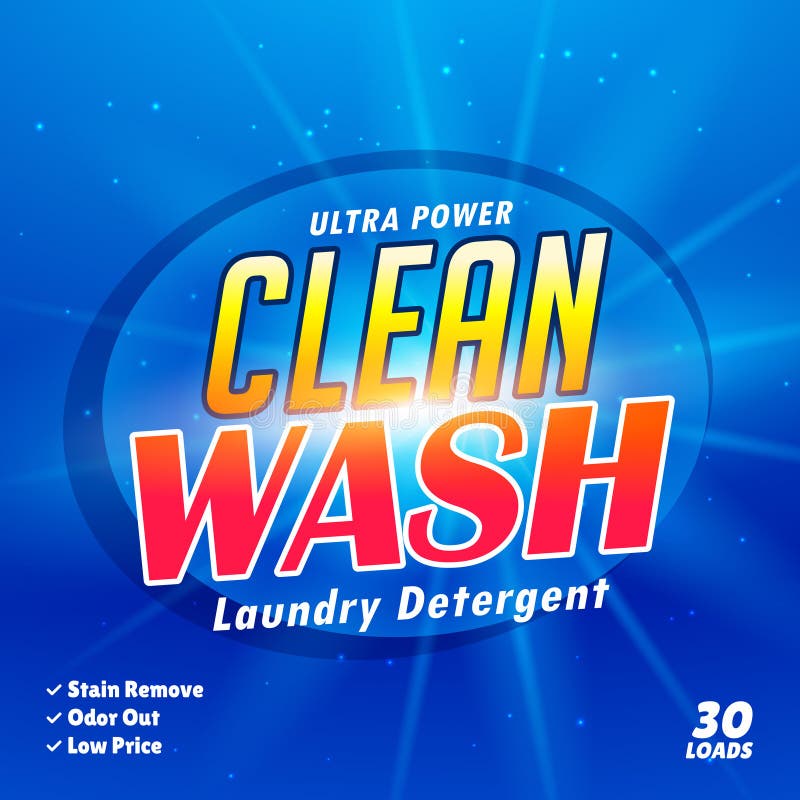 Packaging Design Template for Laundry Detergent Stock Vector ...