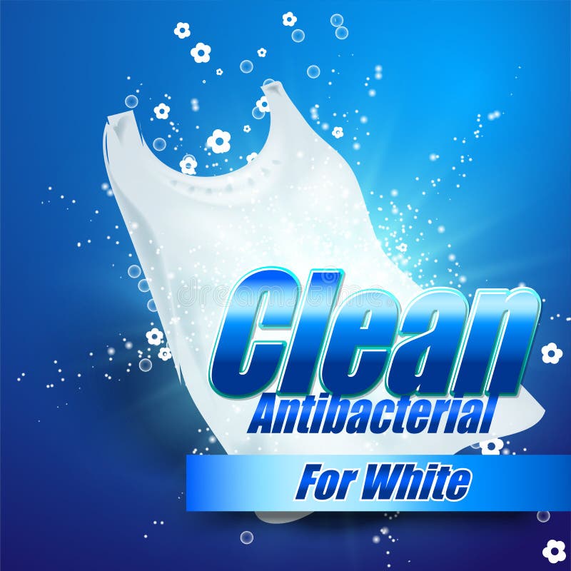 Packaging Design Template for Washing Powder. Super Clean. Soap Bubbles ...