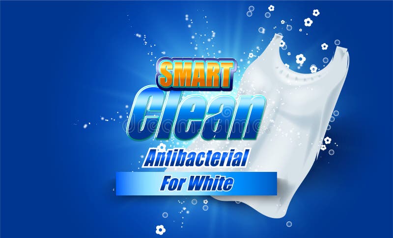 Packaging Design Template for Washing Powder. Super Clean. Soap Bubbles ...