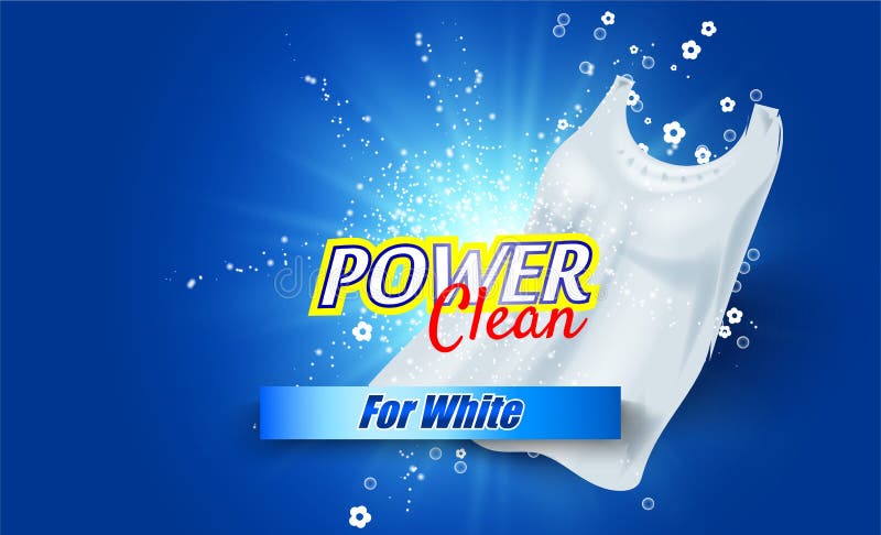 Packaging Design Template for Washing Powder. Super Clean. Soap Bubbles ...