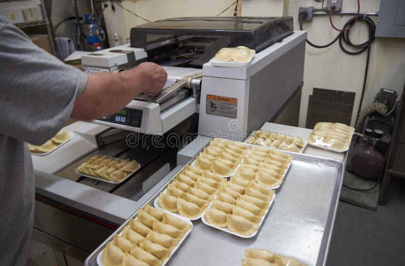 Packaging of Dumplings Production Stock Photo - Image of dumpling ...