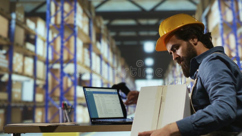 Packaging Engineer Uses Barcode Scanner To Verify Each Item Stock Image ...
