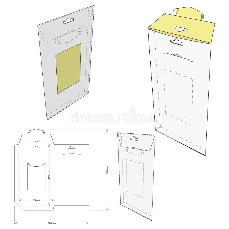 Packaging Envelope and Die-cut Pattern. Stock Vector - Illustration of ...
