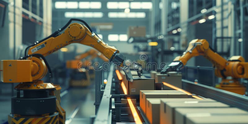 A Packaging Facility with Robotic Arms and Sorting Machines, the End ...