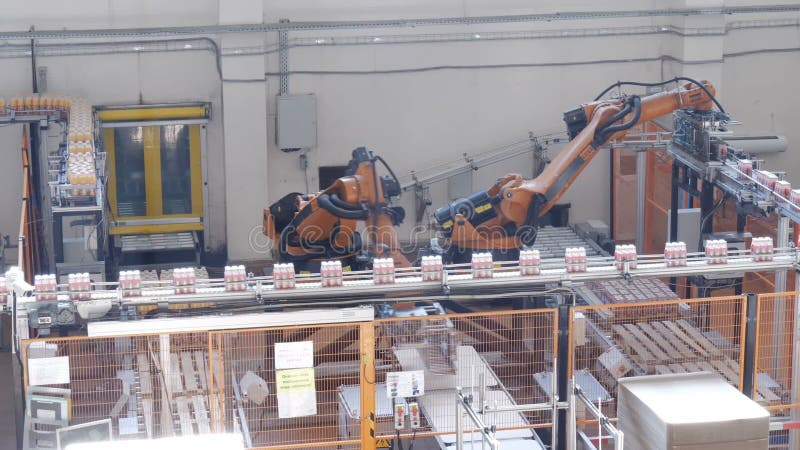 Automatic Robot Sorting Carton Boxes Stock Footage - Video of belt ...