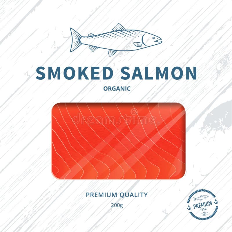 Packaging for fish stock vector. Illustration of element - 64262395