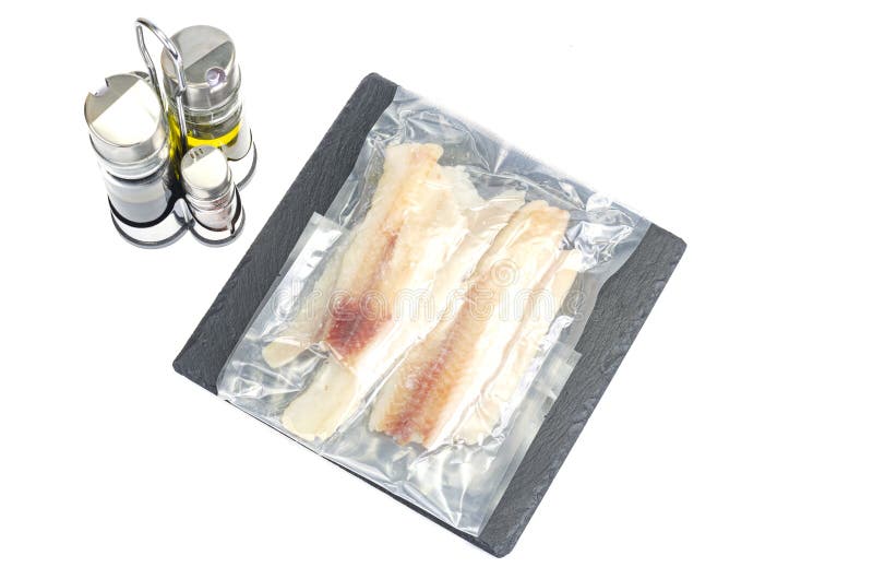 Packaging of Frozen Fillets of White Fish, Pollock Stock Image - Image ...