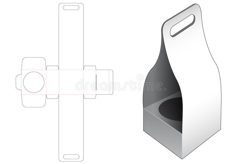 Packaging Box with Handle Die Cut Template Stock Vector - Illustration ...