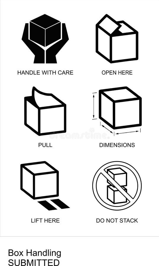 Packaging Handling symbols stock vector. Illustration of symbol - 7386426