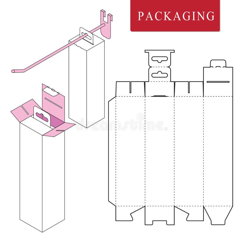 Packaging for Hang with Hook.Vector Illustration of Packaging Stock ...