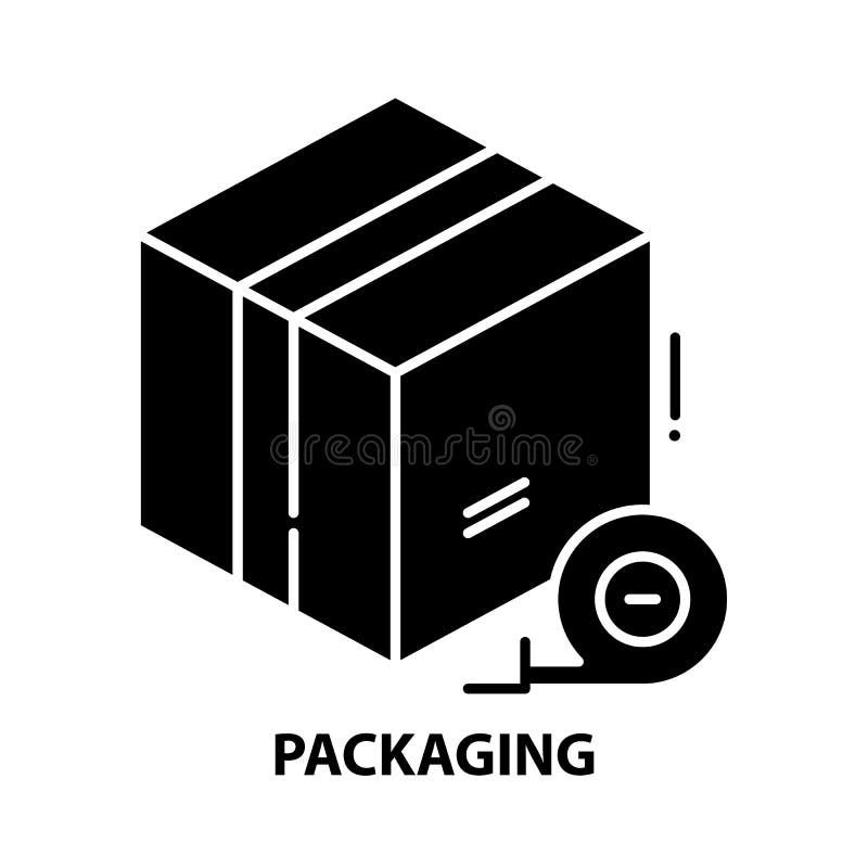 Packaging Icon, Black Vector Sign with Editable Strokes, Concept ...
